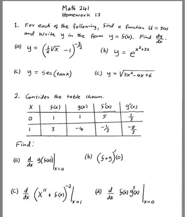 Solved Math 24 Homework เวุ่ 1. For each the following, Sind | Chegg.com
