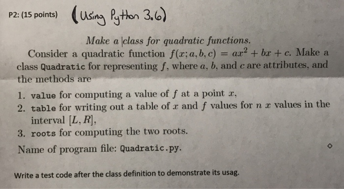 Solved P2:(15 points) (using Pthon 3.6 P2: (15 points) Us | Chegg.com