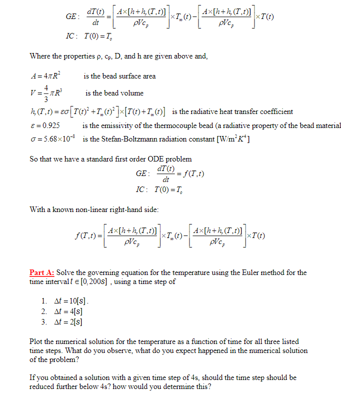 Solved We will consider the transient temperature response | Chegg.com