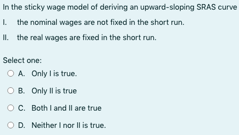 Solved In the sticky wage model of deriving an | Chegg.com