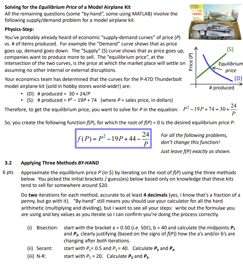 Solved Solving for the Equilibrium Price of a Model Airplane | Chegg.com