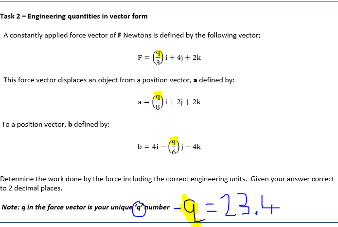 Solved Task 2 - Engineering quantities in vector form A | Chegg.com