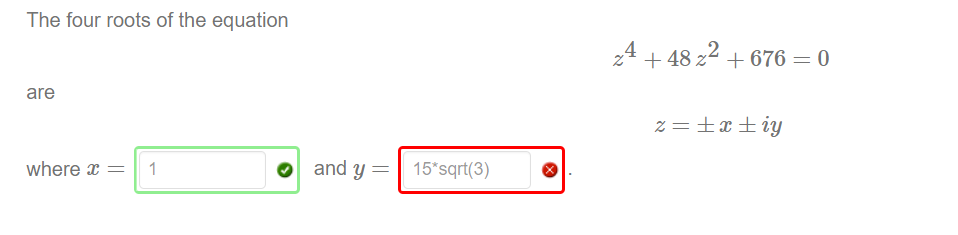 Solved The four roots of the equation 24 +48 22 +676 = 0 are | Chegg.com