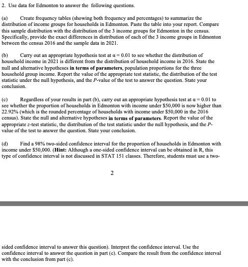 (a) Create frequency tables (showing both frequency | Chegg.com