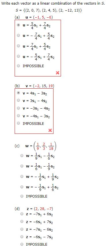 Solved Write each vector as a linear combination of the | Chegg.com