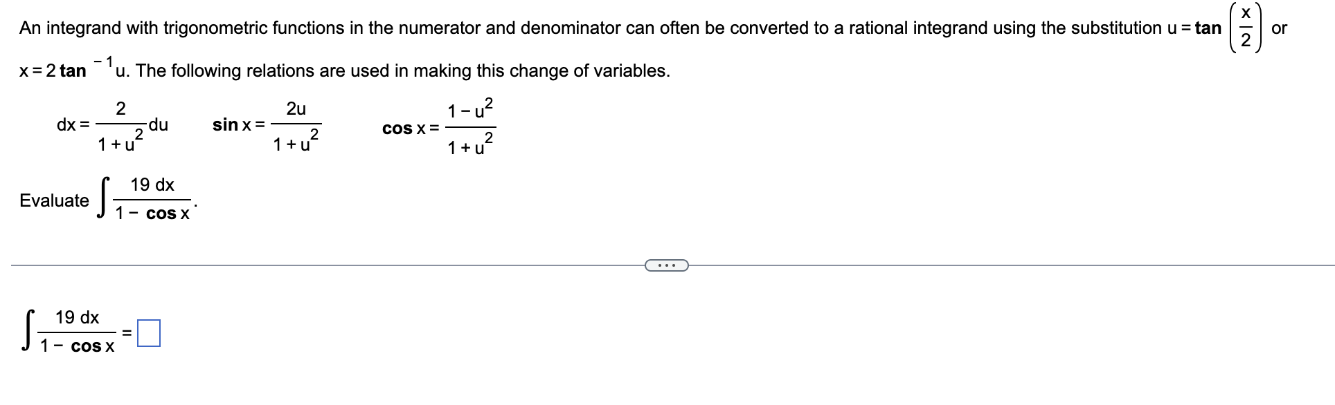 Solved An Integrand With Trigonometric Functions In The