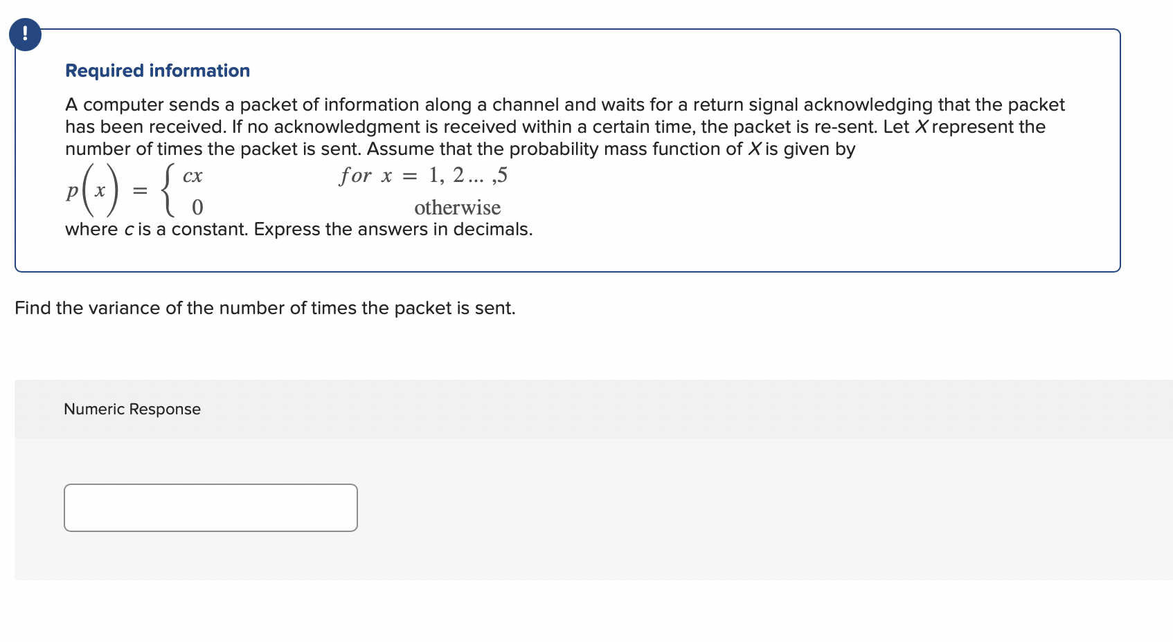Solved Required information A computer sends a packet of | Chegg.com