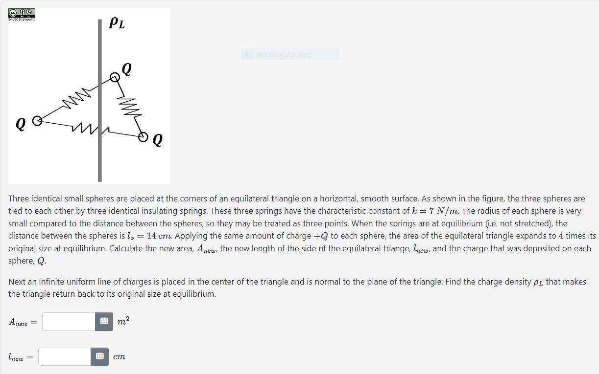 Solved Three identical small spheres are placed at the | Chegg.com