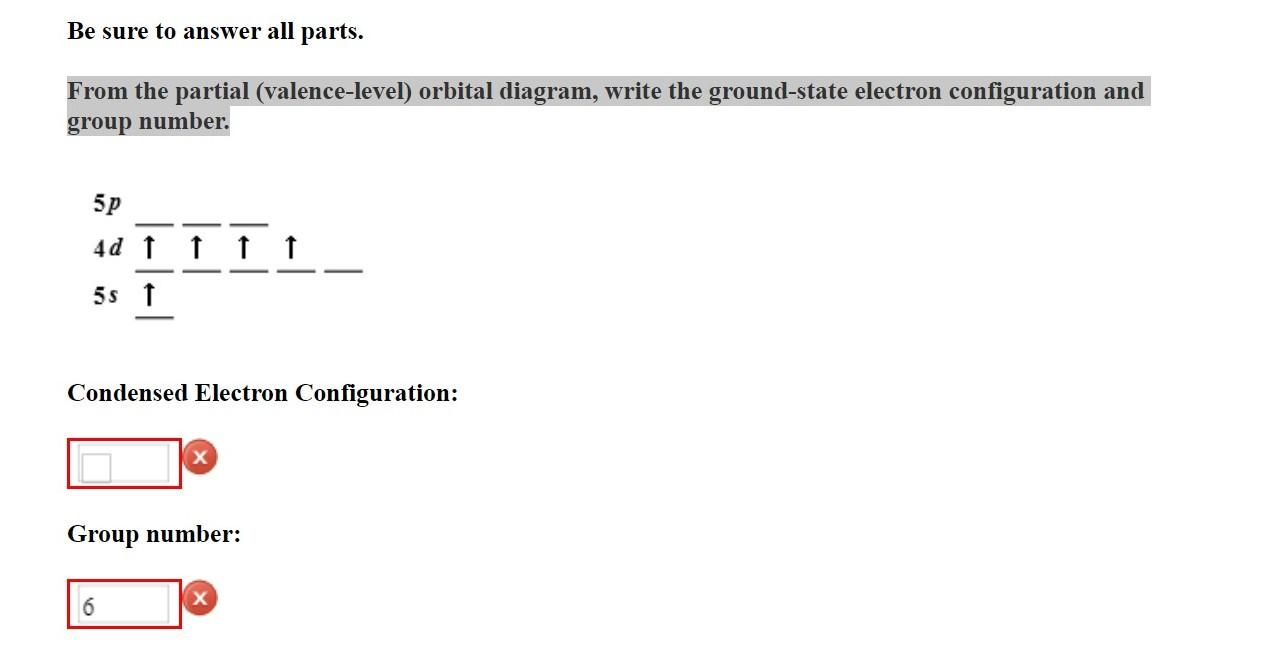 Solved From the partial (valence-level) orbital diagram, | Chegg.com