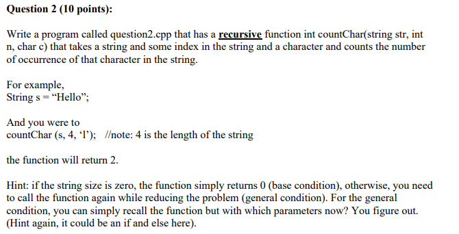 Solved Question 2 (10 points): Write a program called | Chegg.com