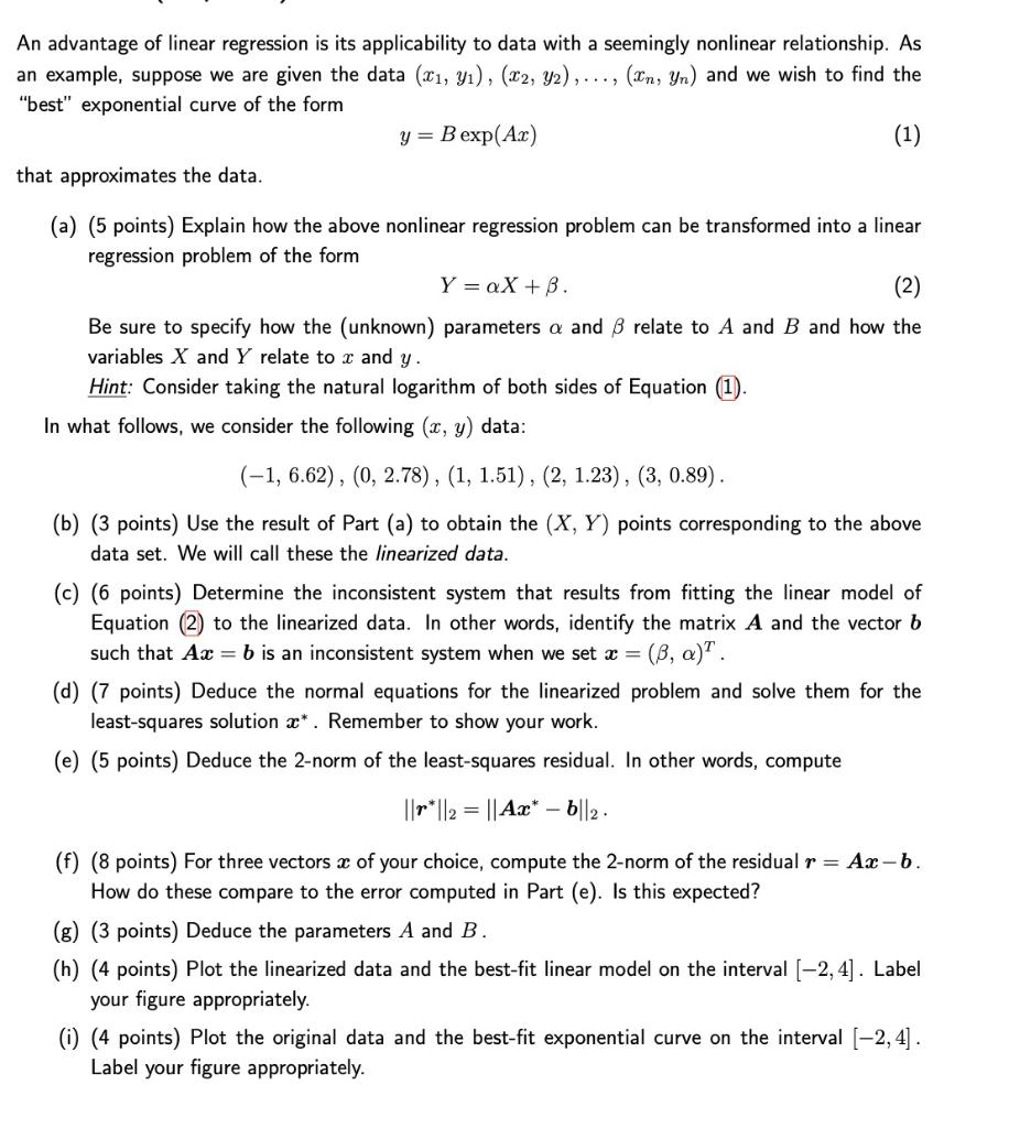 Solved An advantage of linear regression is its | Chegg.com