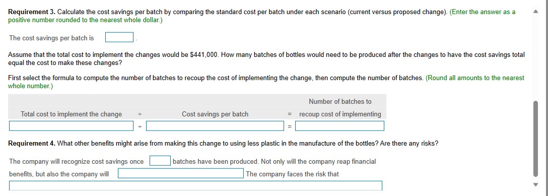 Solved Current bottle production information: The cost and | Chegg.com
