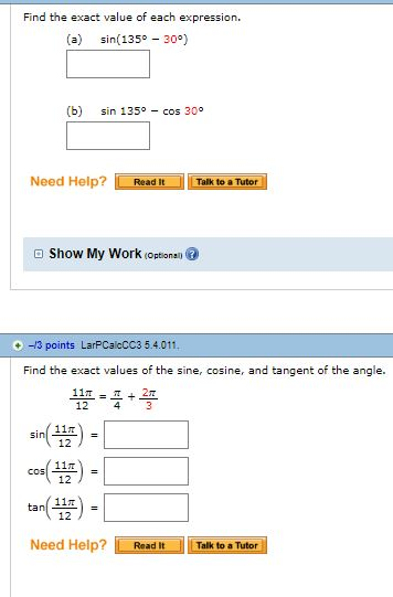 Solved Find the exact value of each expression. (a) sin(135 | Chegg.com