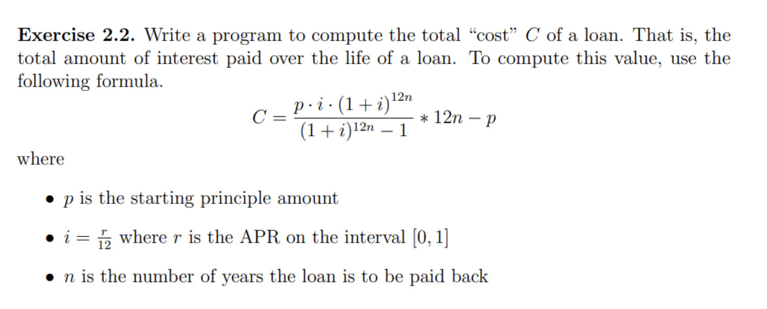 Solved Exercise 2.2. Write a program to compute the total | Chegg.com