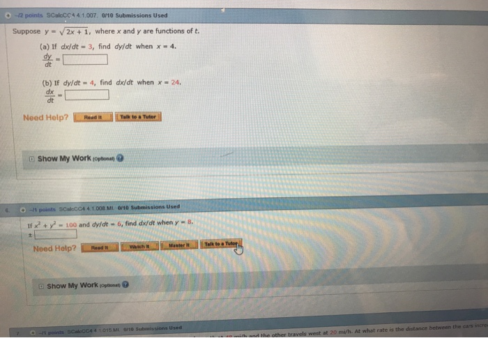 Solved suppose y = square root 2x + 1, where x and y are | Chegg.com