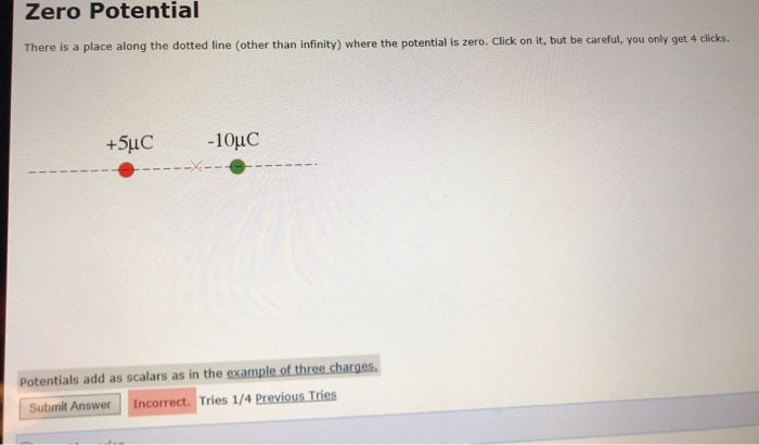 Solved Zero Potential There is a place along the dotted line | Chegg.com