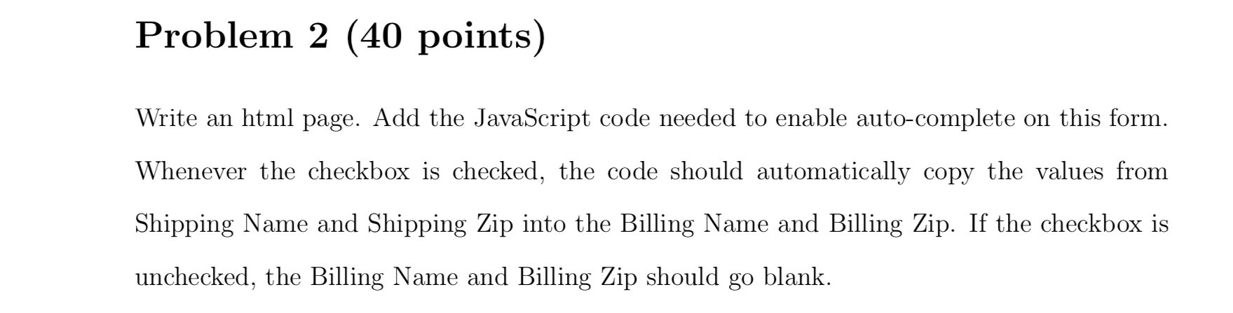 Solved Problem 2 (40 points) Write an html page. Add the | Chegg.com Solved Problem 2 (40 points) Write an html page. Add the | Chegg.com