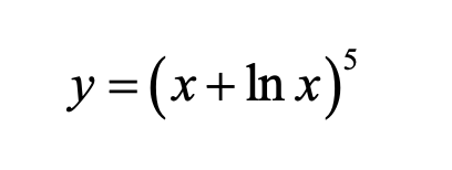 Solved find the derivative y=(x+lnx)5 | Chegg.com