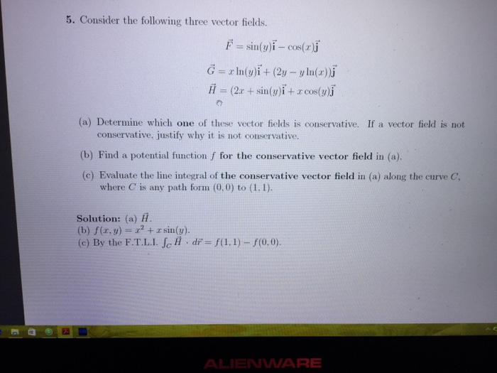 Solved Consider the following three vector fields. F = | Chegg.com