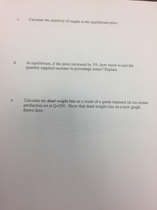 Solved 2. Supply and demand a. Calculate the equilibrium | Chegg.com