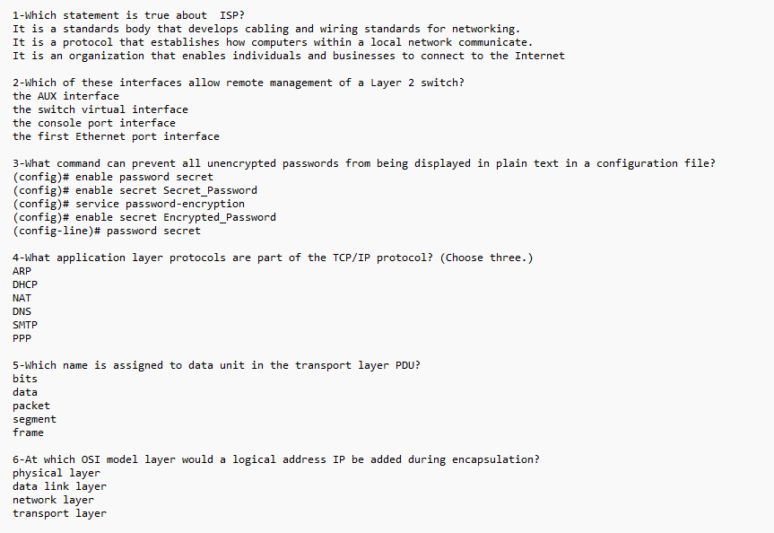 Solved 1-Which statement is true about ISP? It is a | Chegg.com