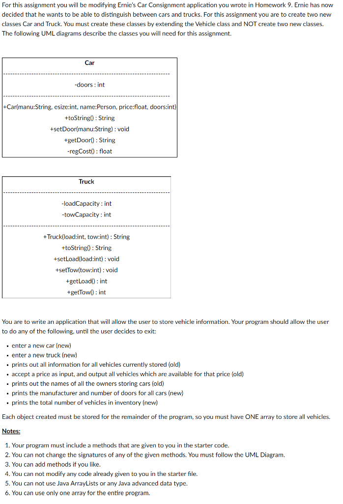 Solved For this assignment you will be modifying Ernie's Car | Chegg.com