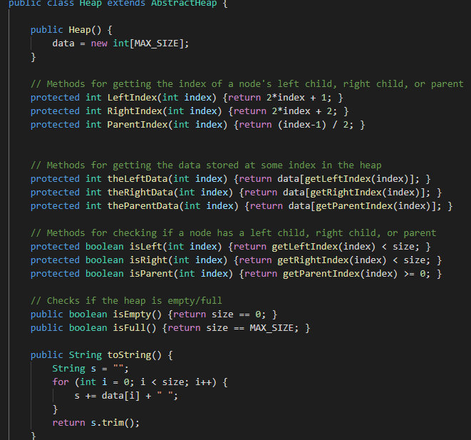 Solved public class Heap extends AbstractHeap { public | Chegg.com