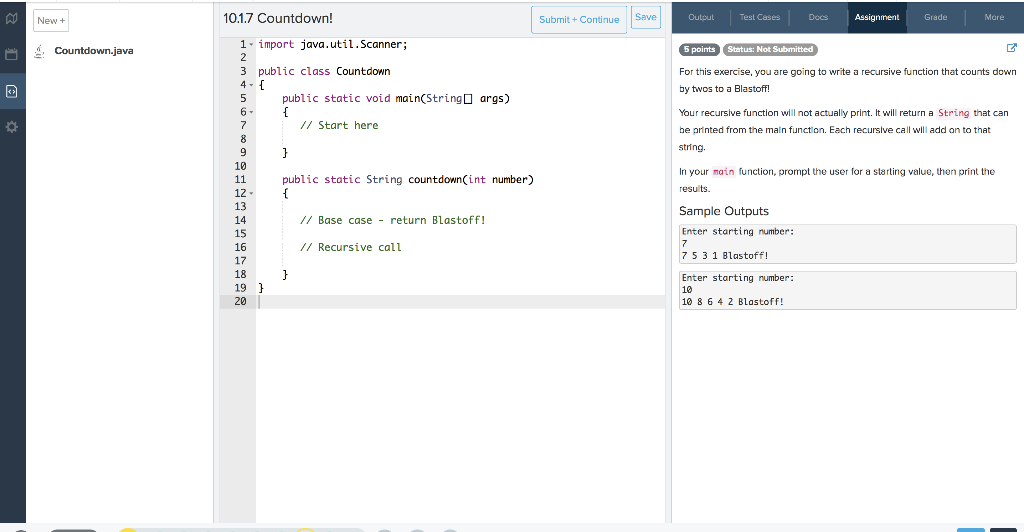 Solved M New + 10.1.7 Countdown! Submit + Continue Save | Chegg.com