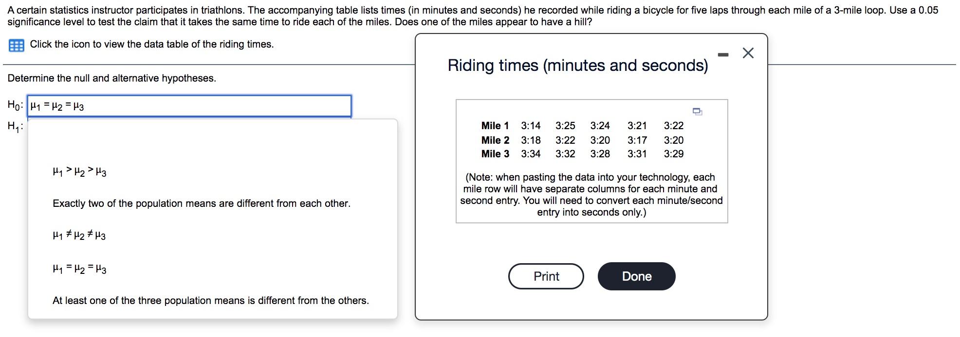 Solved 1. Null and alternative hypotheses. Ho= ____ H1= | Chegg.com
