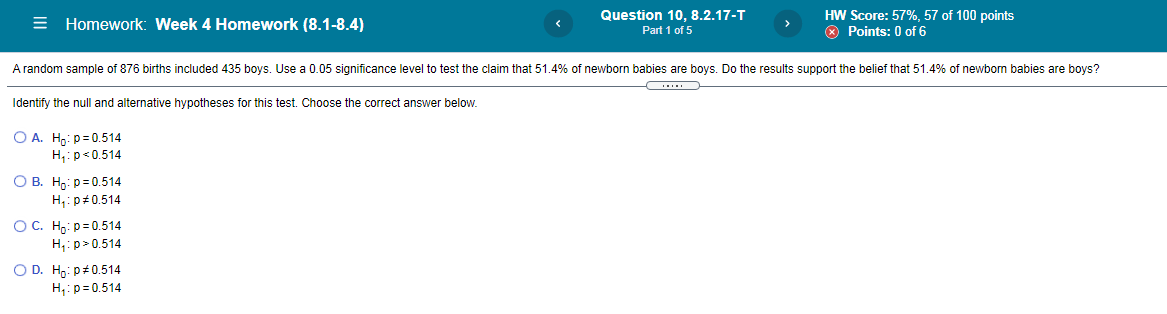 Solved Homework: Week 4 Homework (8.1-8.4) Question 10, | Chegg.com