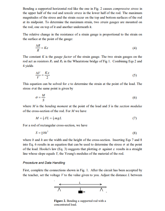 Solved Lab 3. Young's Modulus by Bending a Rod The circuit | Chegg.com