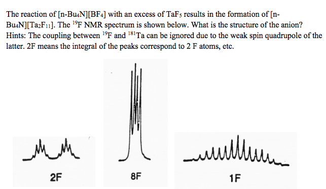 Solved The reaction of n-Bu-N][BF4] with an excess of TaFs | Chegg.com