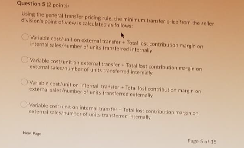 Solved Question 5 (2 points) Using the general transfer | Chegg.com