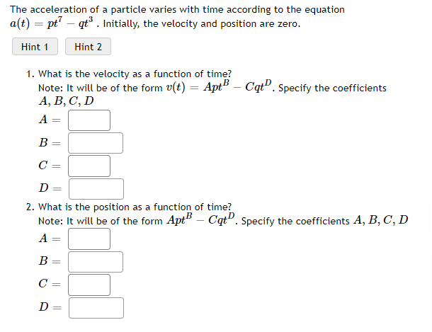 Solved The acceleration of a particle varies with time | Chegg.com