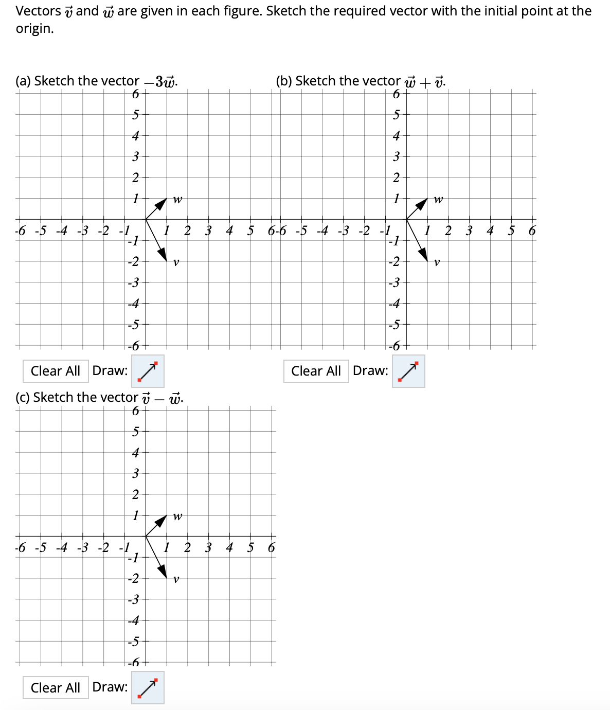 Solved Vectors vec(v) ﻿and vec(w) ﻿are given in each figure. | Chegg.com