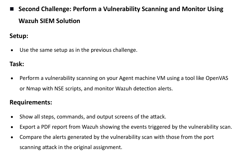 Solved Second Challenge: Perform a Vulnerability Scanning | Chegg.com
