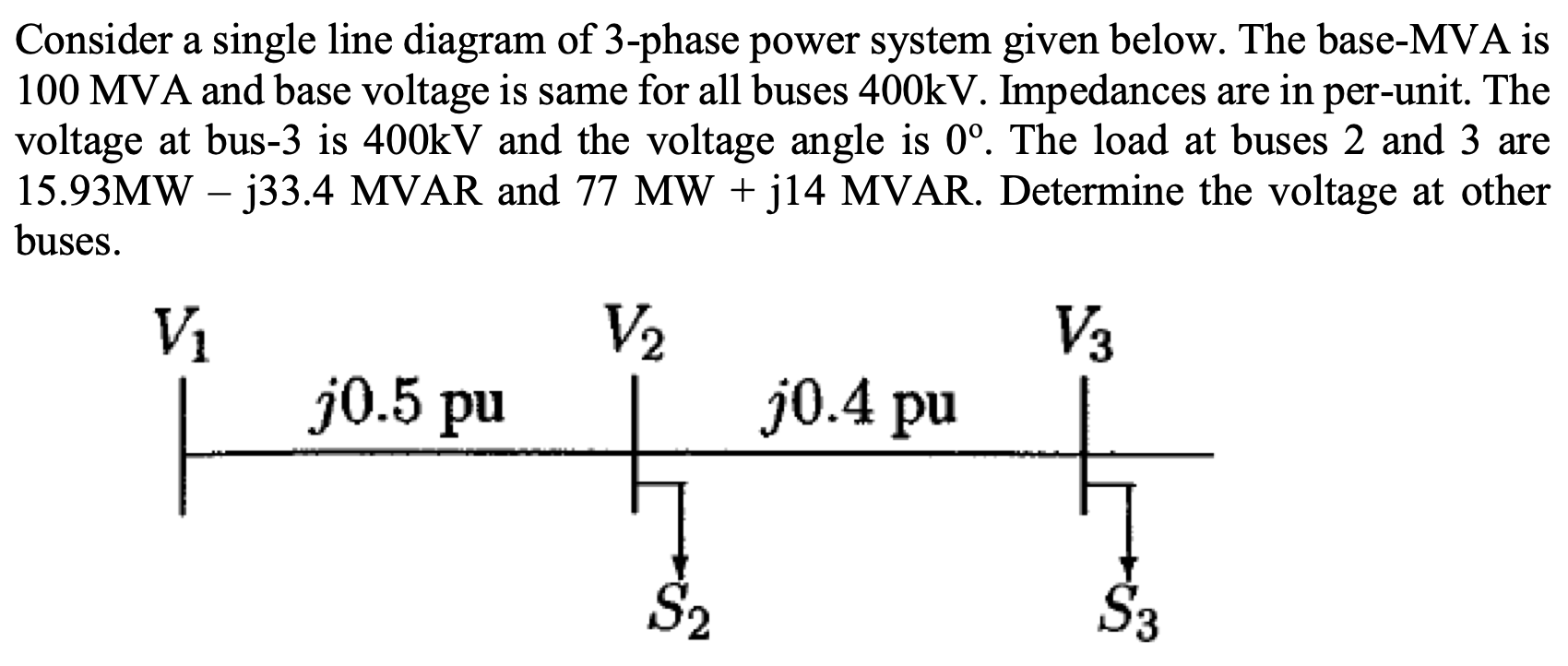 Solved Consider a single line diagram of 3-phase power | Chegg.com