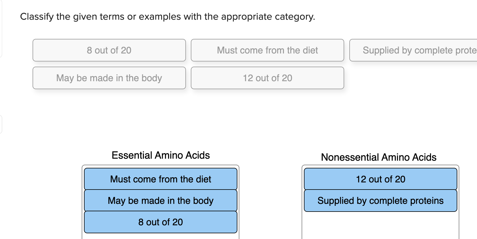 Solved Classify the given terms or examples with the | Chegg.com