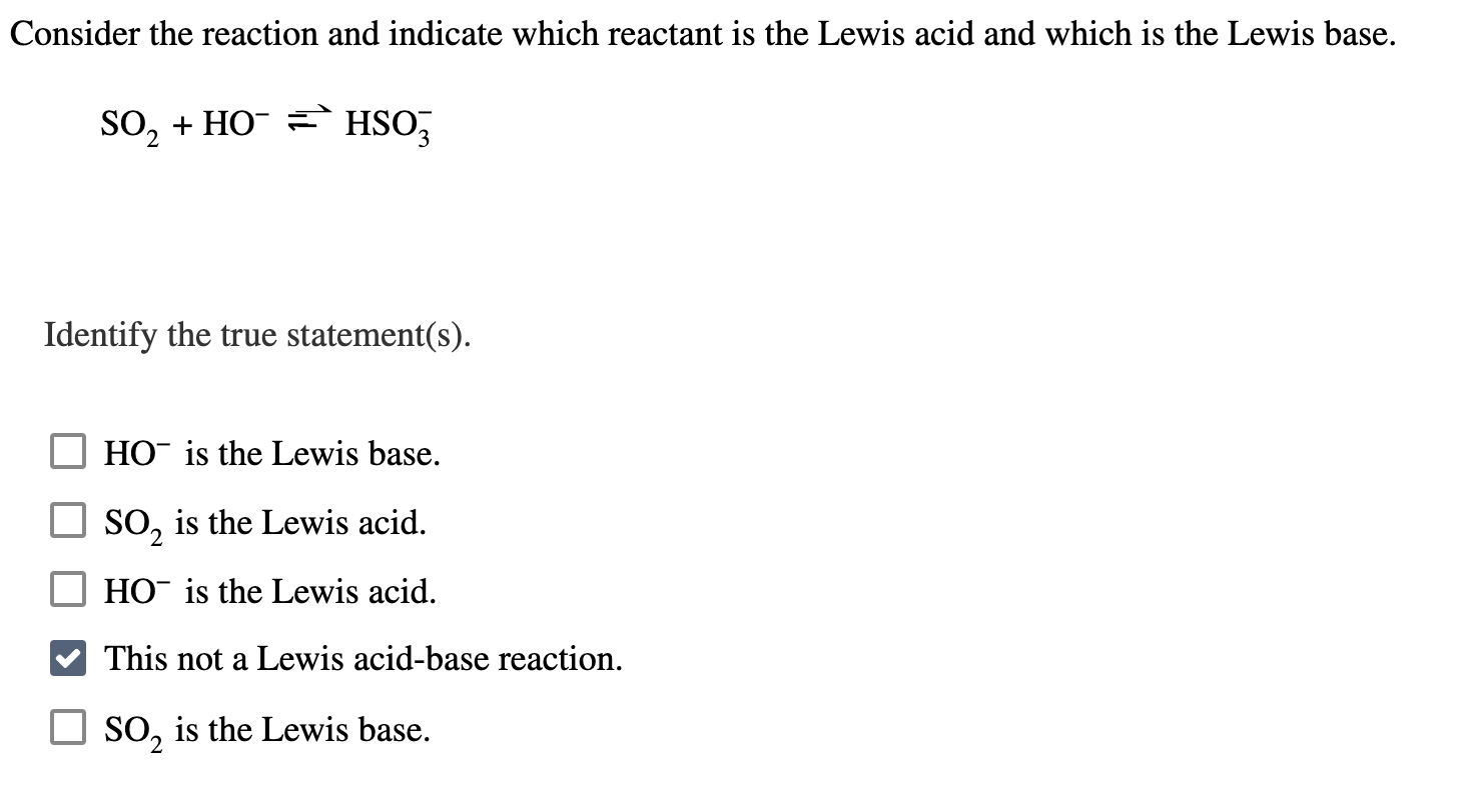 Consider the reaction and indicate which reactant is | Chegg.com