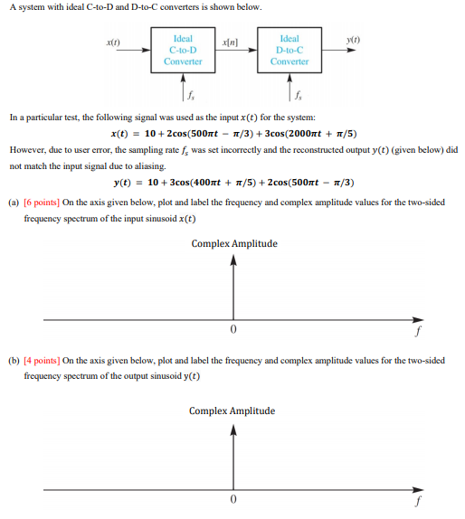 Solved A system with ideal C-to-D and D-to-C converters is | Chegg.com