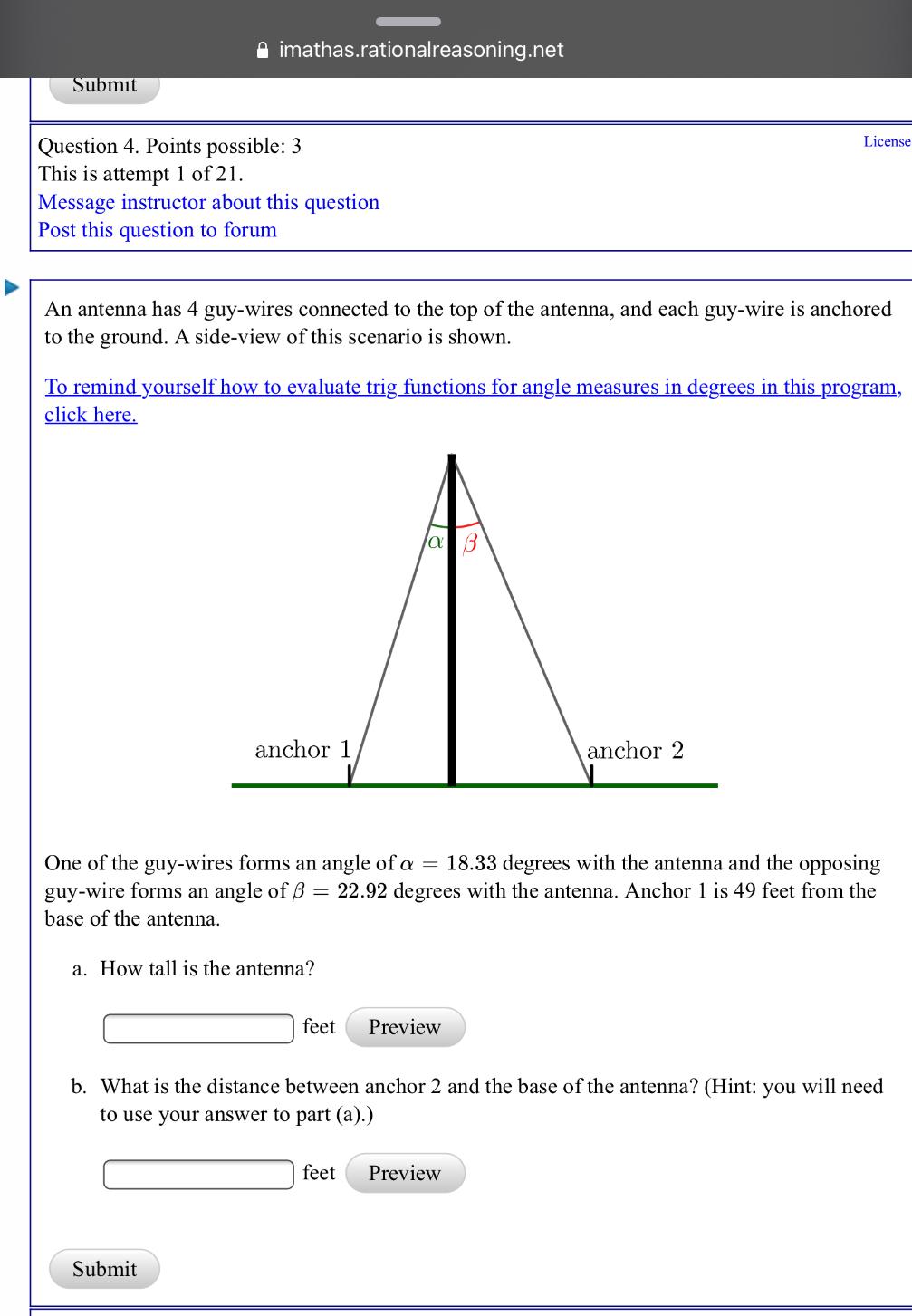 Solved imathas.rationalreasoning.net Submit License Question | Chegg.com