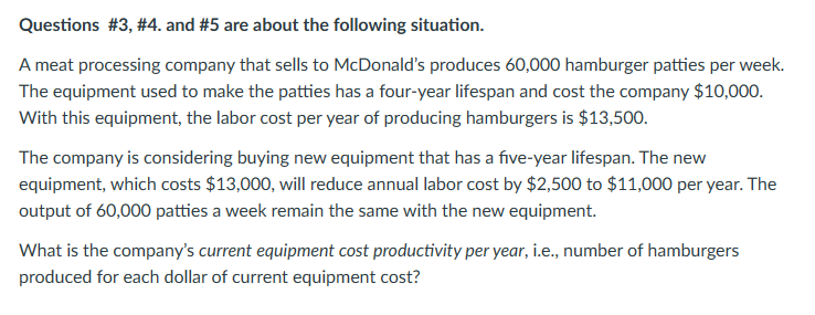 Solved Questions \#3, \#4. and \#5 are about the following | Chegg.com