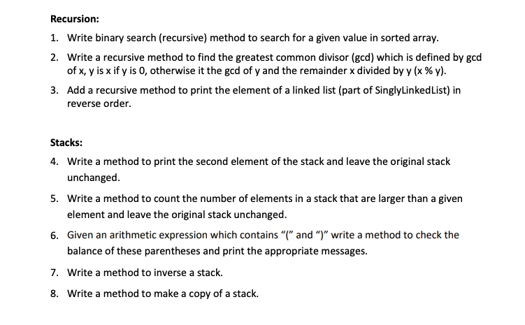 Solved Recursion: 1. Write binary search (recursive) method | Chegg.com