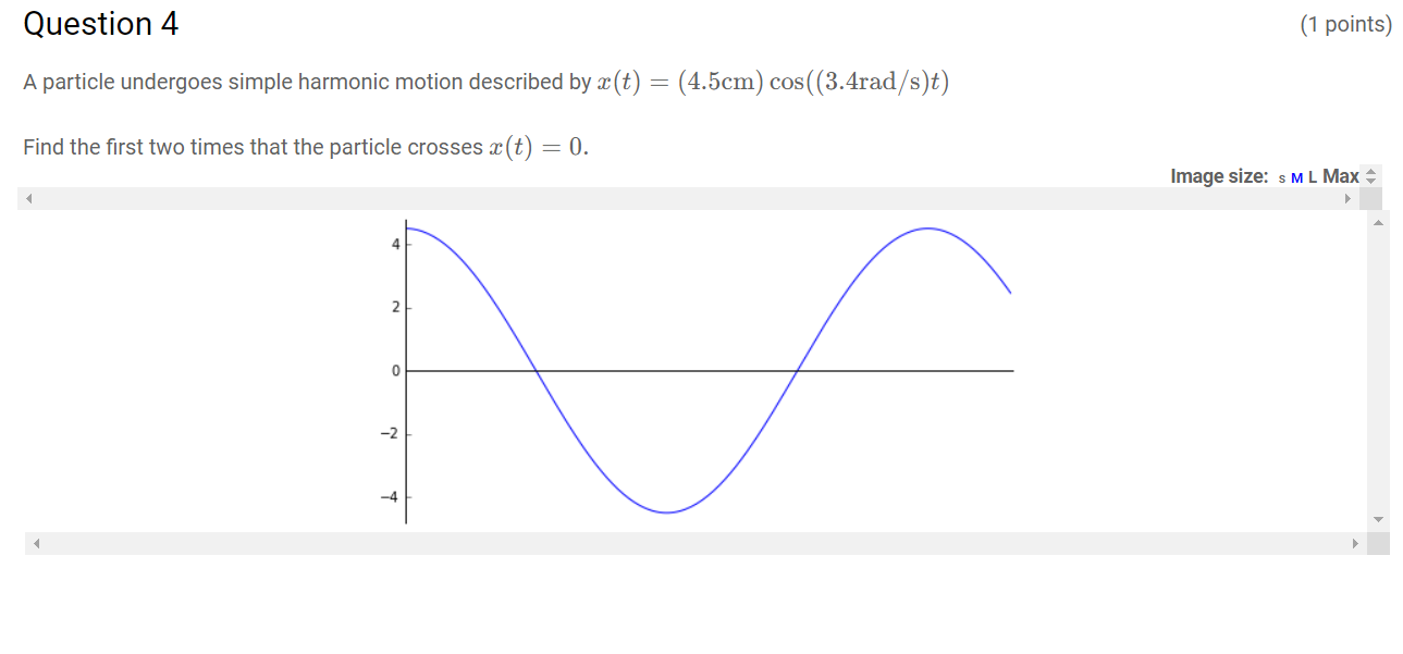 Solved Question 4 (1 points) A particle undergoes simple | Chegg.com