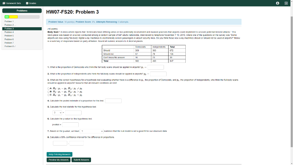 Homework Sels Grades e Problems HW07-FS20: Problem 3 | Chegg.com