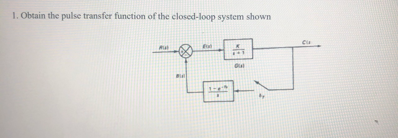 Solved 1. Obtain the pulse transfer function of the | Chegg.com