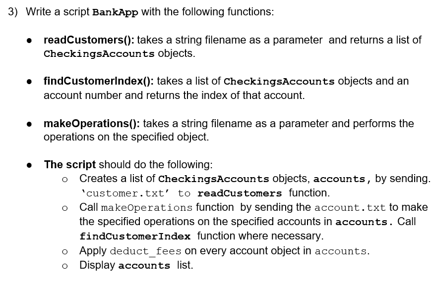 Solved 1. Create a class, BankAccount, with the following | Chegg.com