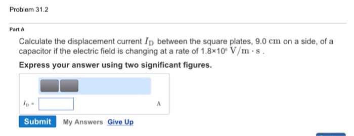 Solved Calculate the displacement current I_D between the | Chegg.com