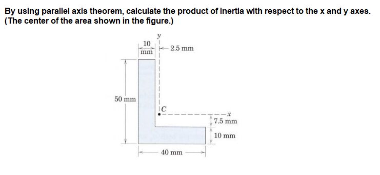 Solved By using parallel axis theorem, calculate the product | Chegg.com