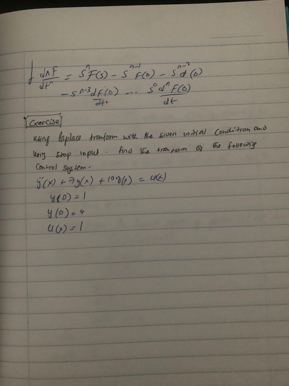 Solved using laplace transform with the given | Chegg.com